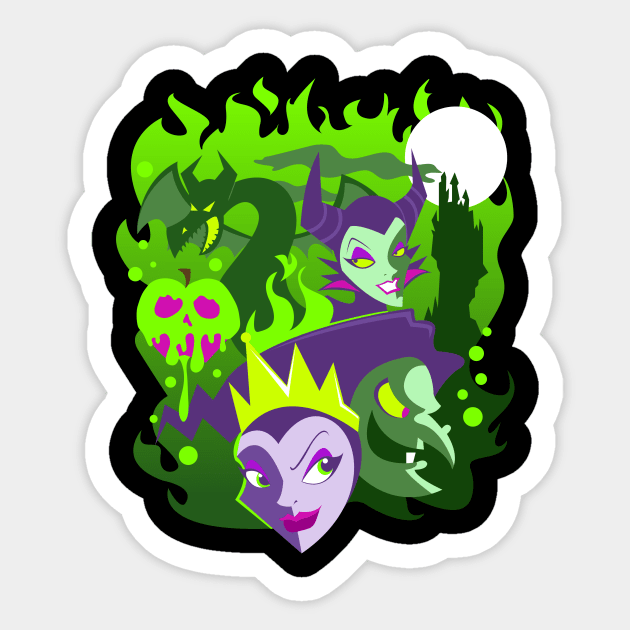 Neon Villains - Disney Villains - Sticker | TeePublic