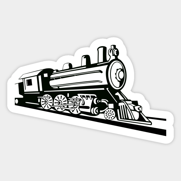 Steam Engine Retro Side View - Vintage Steam Engine - Sticker | TeePublic