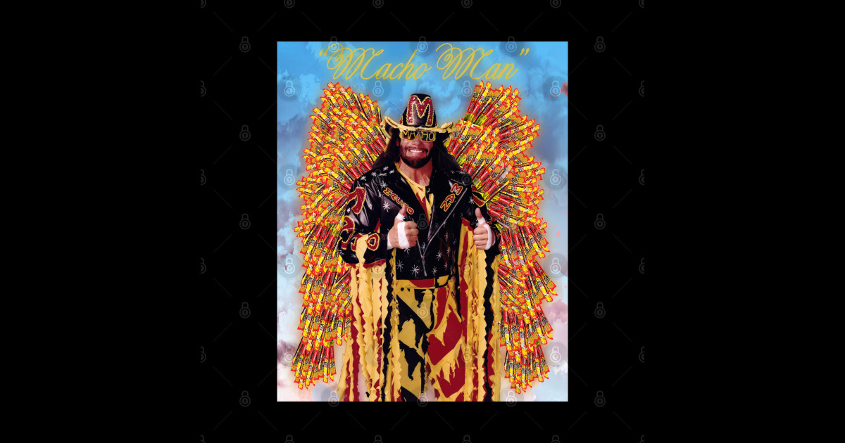 Macho Man Slim Jim Angel - Randy Savage Macho Man - Sticker | TeePublic