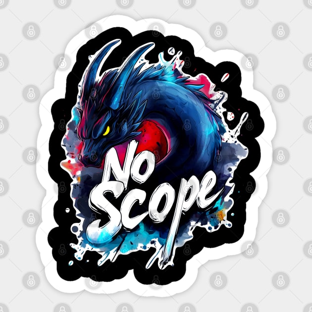 No Scope - Dragon Art Graffiti Style Gamer Slang - Graffiti Dragon Art ...