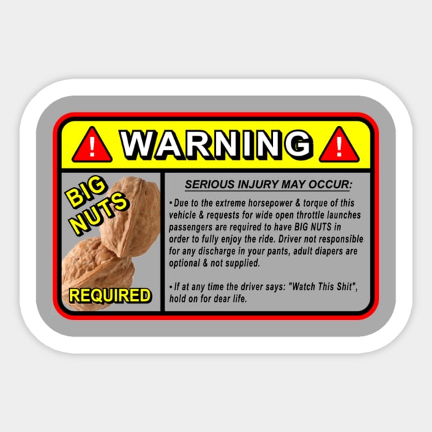 Warning Serious Injury May Occur - Fast Car - Sticker | TeePublic