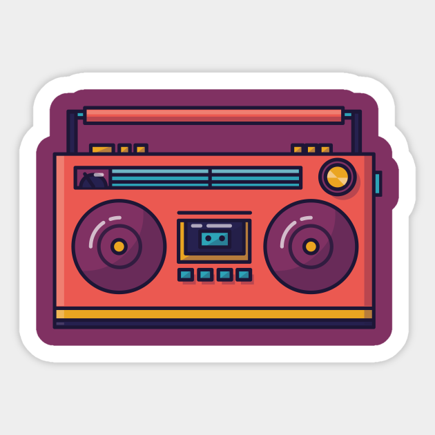 Retro Radio Music - Retro - Sticker | TeePublic