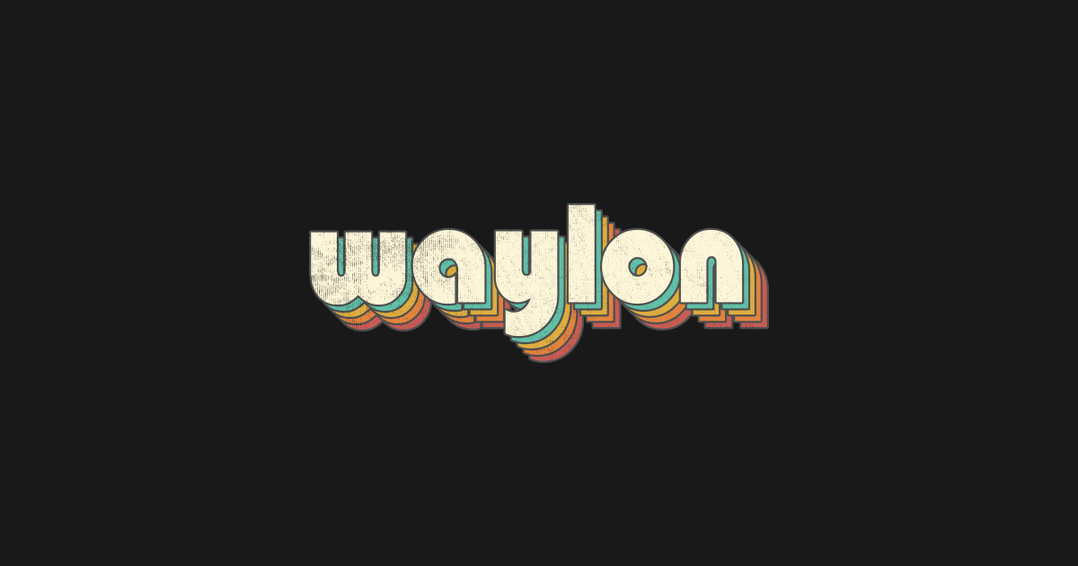 Retro Vintage Rainbow Waylon Letters Distressed Style - Waylon Letters ...