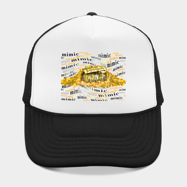 gold dnd mimic chest with gold coins - Dnd - Hat | TeePublic