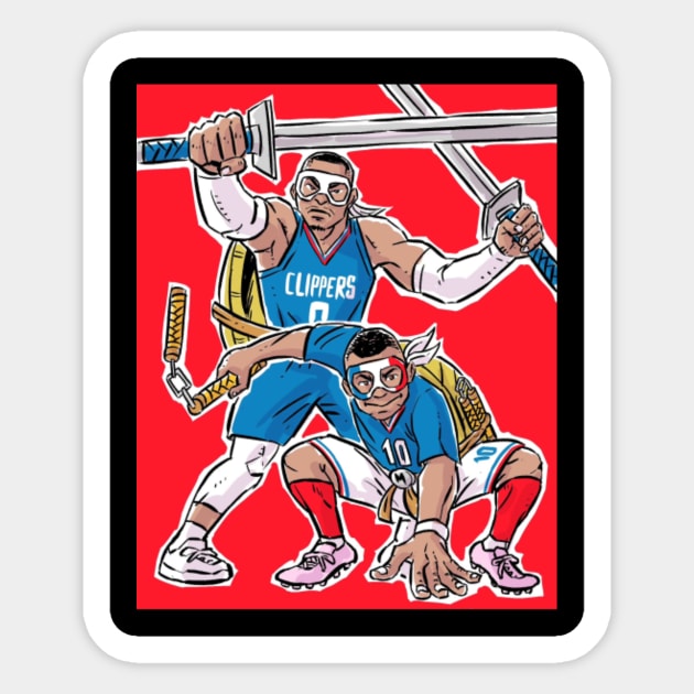 Russell Westbrook & Kylian Mbappe Turtles - Russell Westbrook - Sticker ...