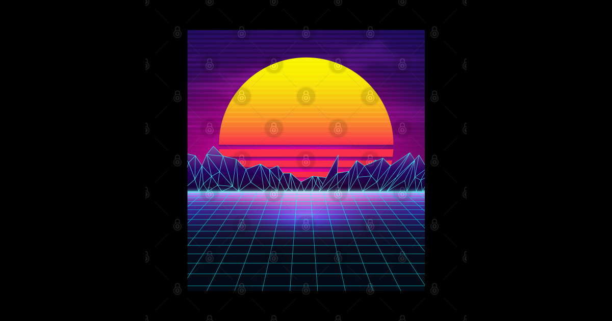 Brazen Yellow Sunset Synthwave - Synthwave Vaporwave - Sticker | TeePublic