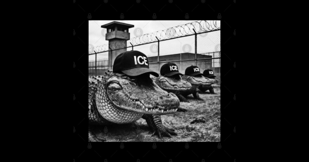 alligator alcatraz meme vintage - Funny - Sticker | TeePublic
