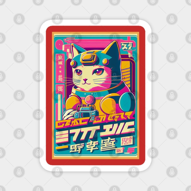 Vintage Anime Space Cat | Quality Retro Anime Origin Design | Chibi ...