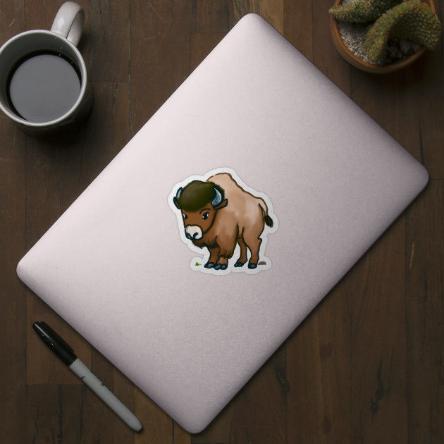 bison drawing cute