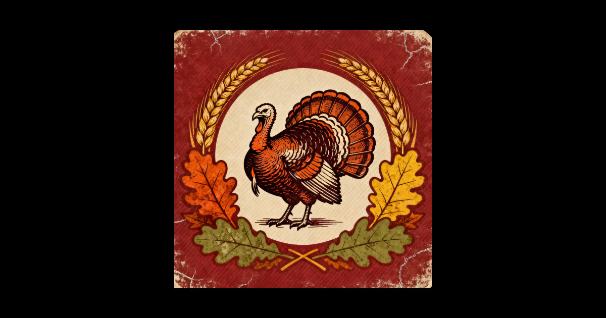 Rustic Vintage Thanksgiving Turkey Emblem | Funny Thanksgiving ...