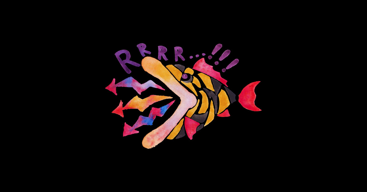 Rrrr...!!! Fish - Fish - Sticker | TeePublic