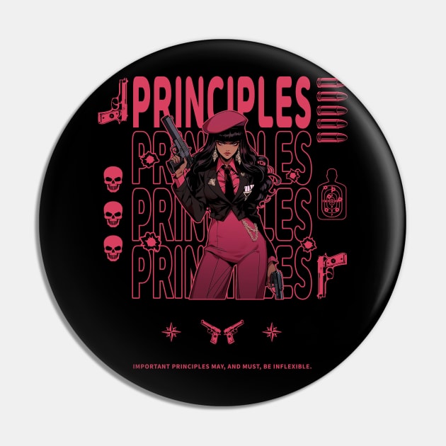 Mafia Anime Style | PRINCIPLES - Mafia - Pin | TeePublic