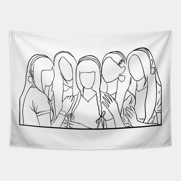 KPOP FANART LINE ART V3 - Kpop Fanart - Tapestry | TeePublic