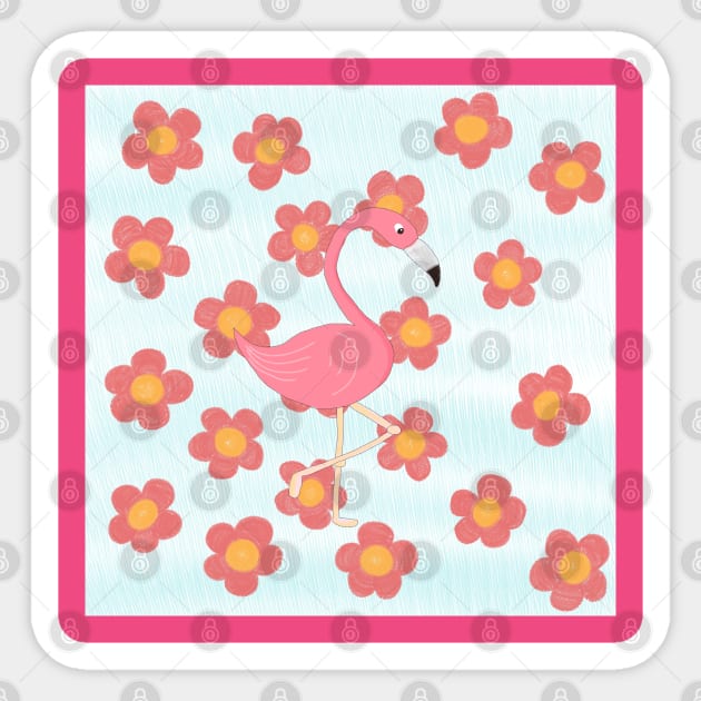 Fifi the flamingo - Flamingo - Sticker | TeePublic