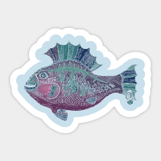 Happy Punk Fish - Fish - Sticker | TeePublic