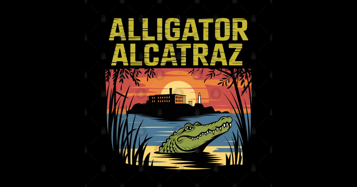 ALLIGATOR ALCATRAZ - GREEN ALLIGATOR - Alligator Alcatraz - Sticker | TeePublic