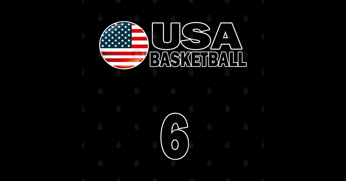 USA Basketball Number 6 T-shirt Design - Basketball - Sticker | TeePublic