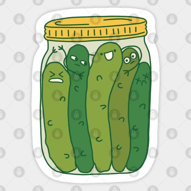 Pickle Jar Friends - Pickles - Sticker | TeePublic