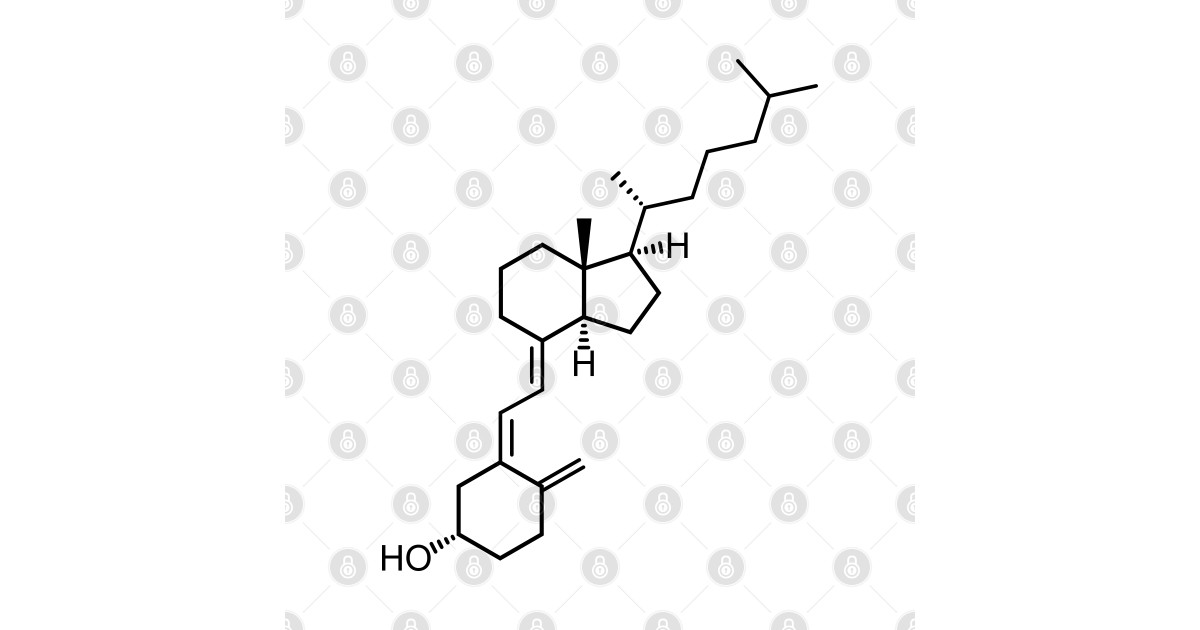 Vitamin D3 Cholecalciferol C27H44O Molecule - Vitamin D - T-Shirt ...