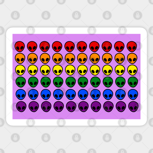 alien rainbow - Alien - Sticker | TeePublic