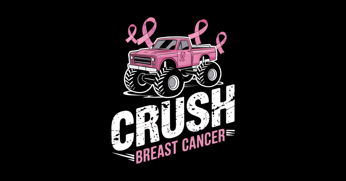 Crush Breast Cancer Awareness Monster Truck - Monster Truck - Sticker ...