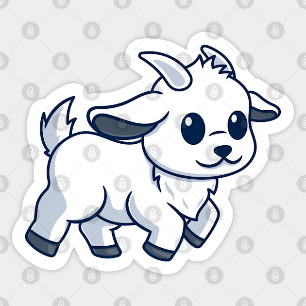 Cute Goat Cartoon - Goat - Sticker | TeePublic