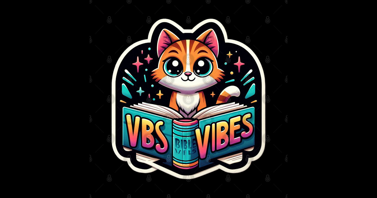 Cute Cat in Vacation Bible School: Vibrant VBS Crew T-Shirt with ...