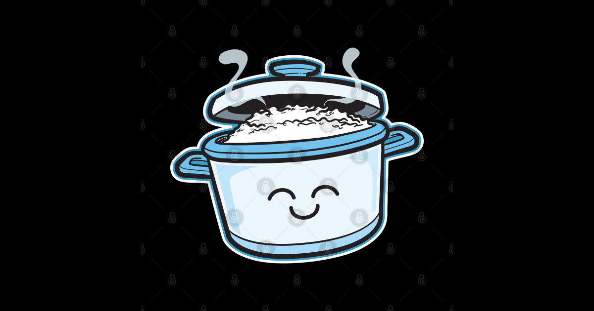 Kawaii Rice Cooker | Happy - Kawaii Food - Sticker | TeePublic