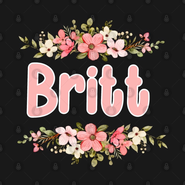 Flower Border Britt Name Label - Flower Border Britt Name Label - T ...