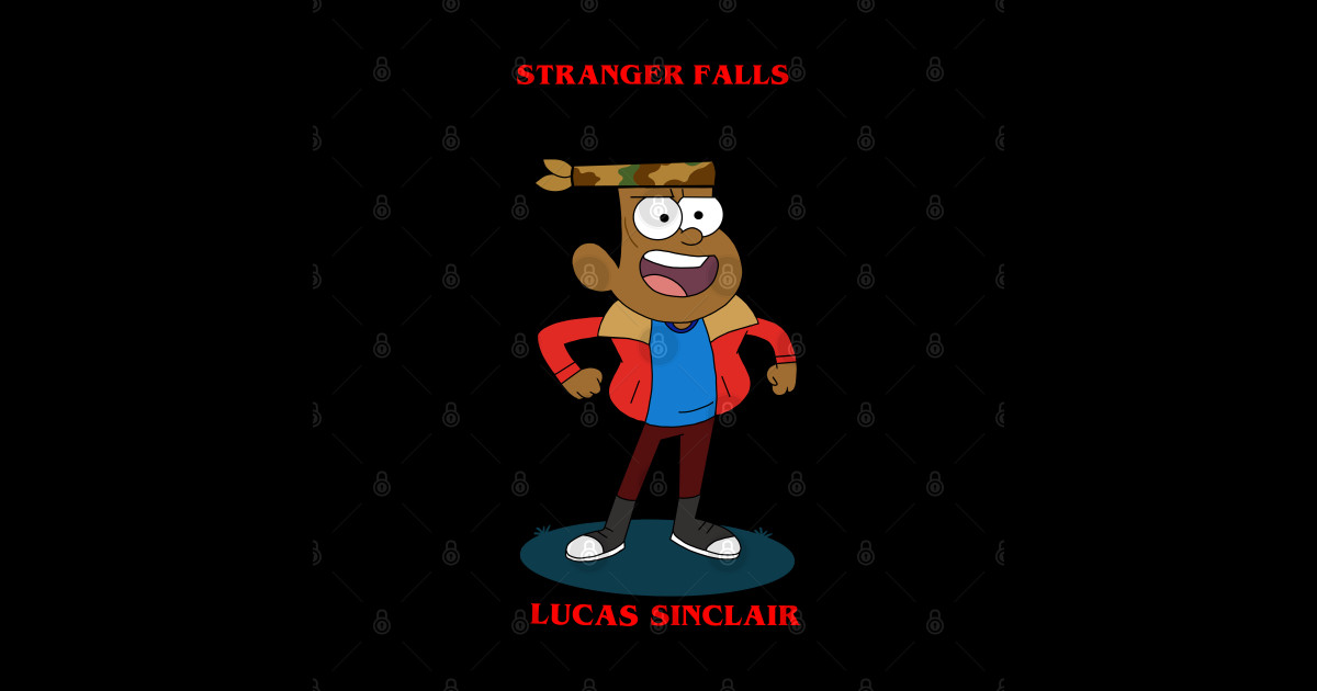 STRANGER FALLS LUCAS - Stranger Things Lucas - Sticker | TeePublic