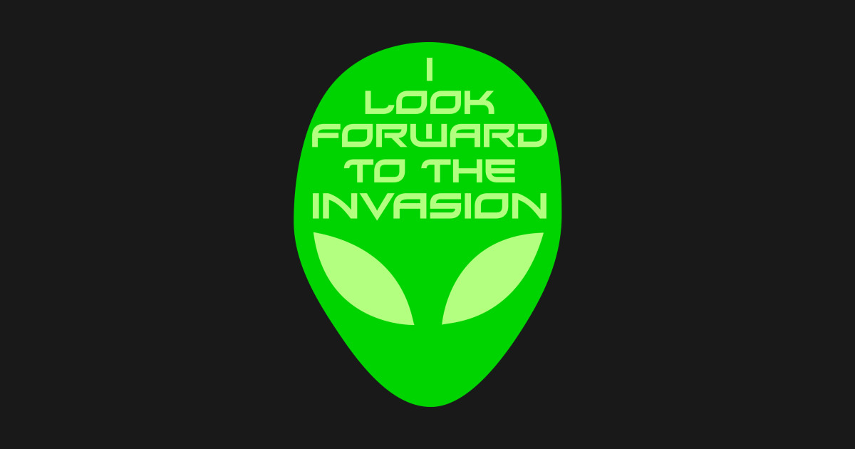 Funny Green Space Alien Invasion - Alien - T-Shirt | TeePublic