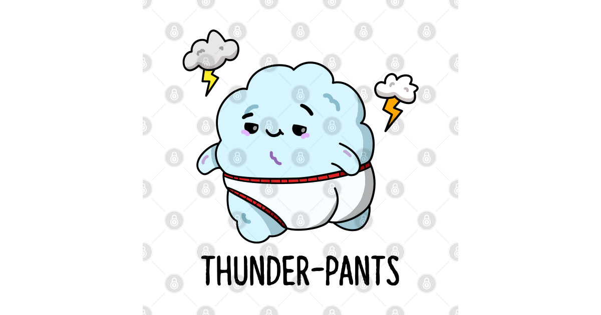 Thunderpants Cute Fart Cloud Pun - Thunder Puns - T-Shirt | TeePublic
