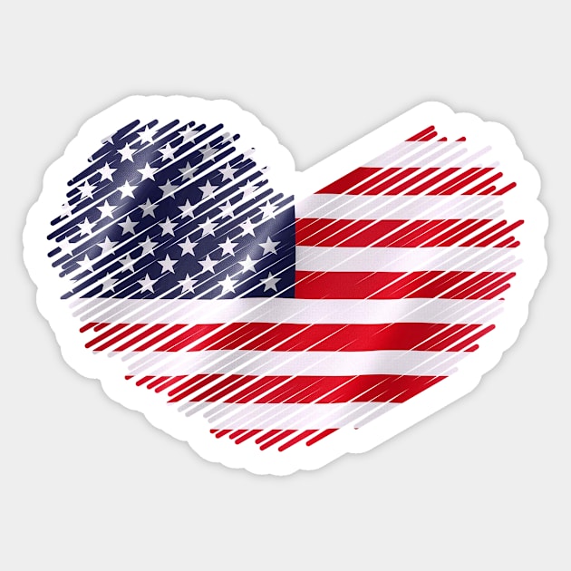 American Flag - America - Sticker | TeePublic