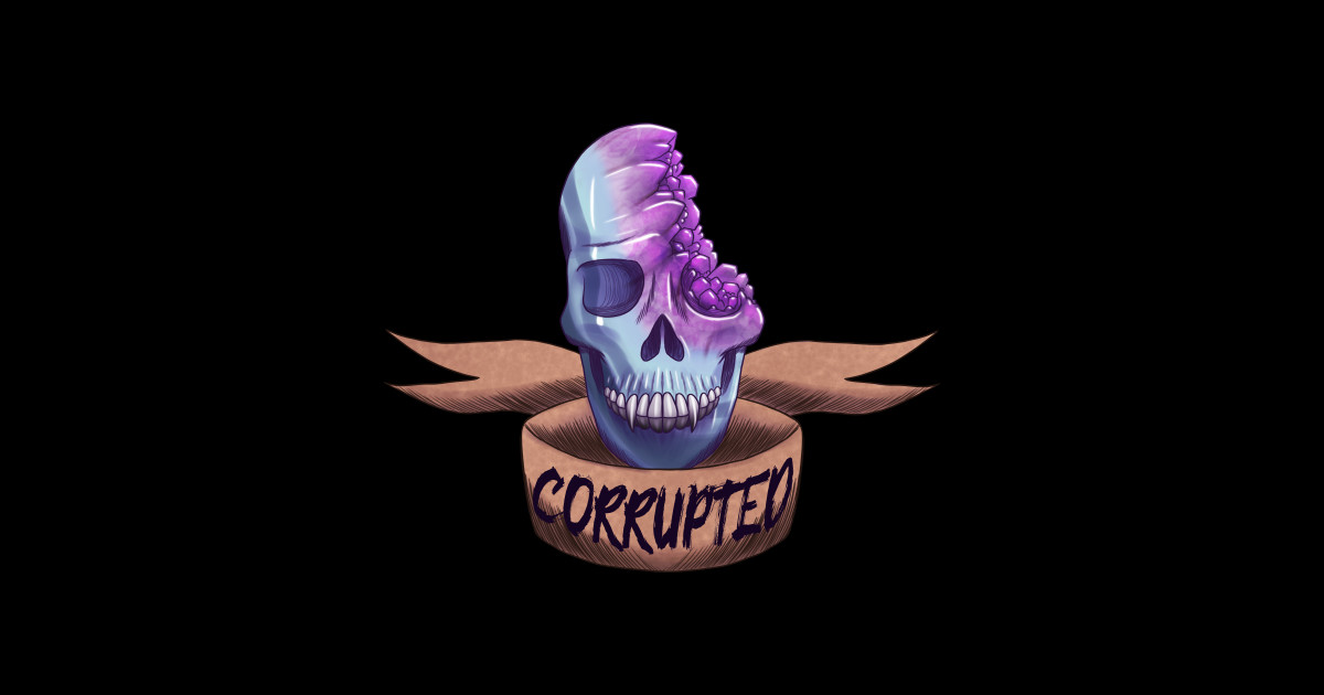 Corrupted - Skull - Sticker | TeePublic