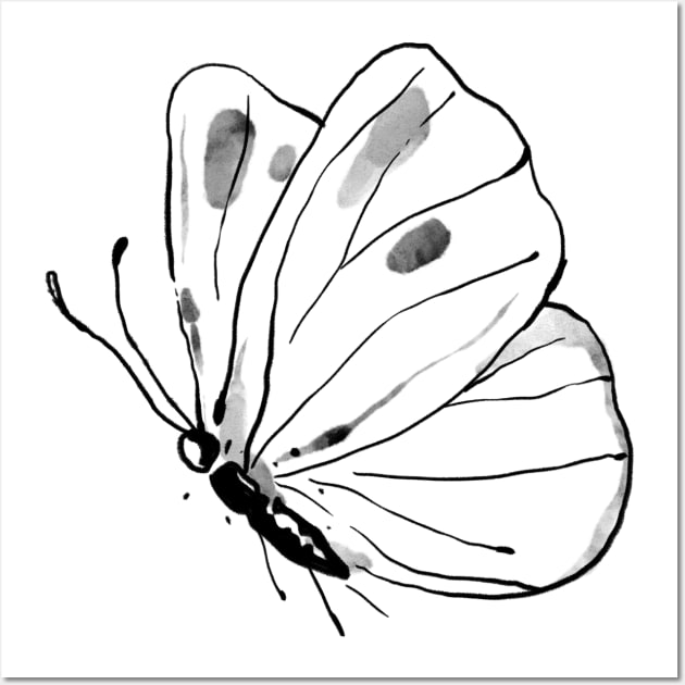 how to draw butterfly side view
