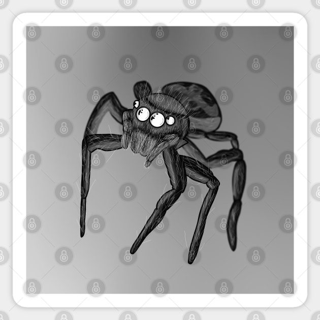 Jumping Spider Drawing V29 (Black) - Jumping Spider - Sticker | TeePublic