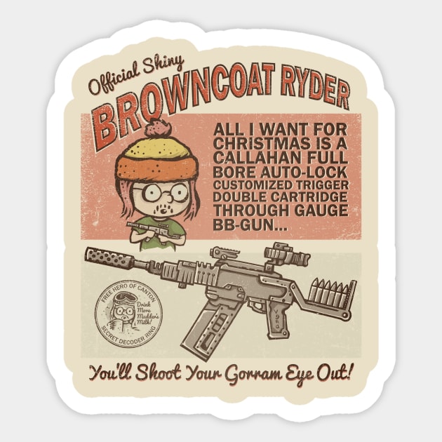 Browncoat Ryder BB-Gun - Firefly - Sticker | TeePublic