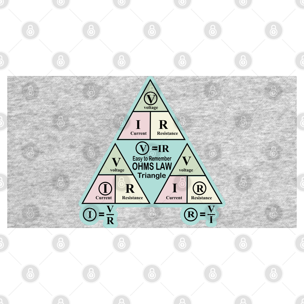 Electrical ohms Law Triangle formula Chart for Electrical Engineering ...