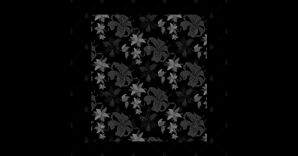 Black flower pattern - Black Flower Pattern - Sticker | TeePublic