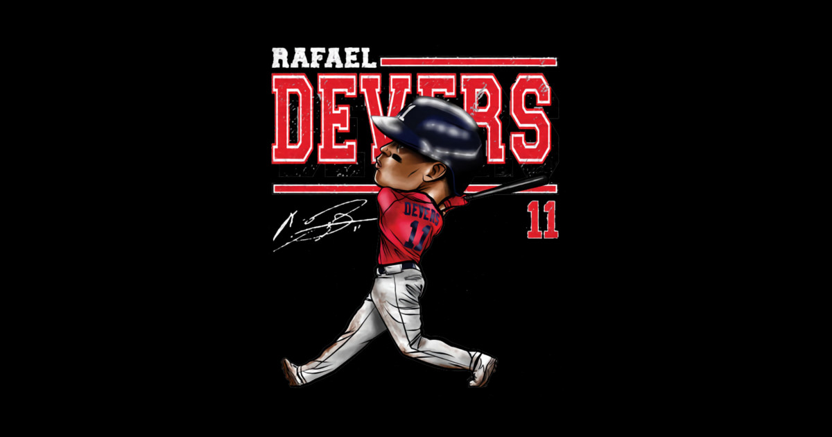 rafael devers cartoon - Baseball Player - Sticker | TeePublic