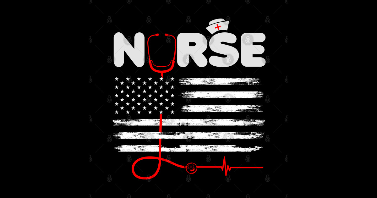 Patriotic Nurse American Flag 4th of July - Nursing - Sticker | TeePublic