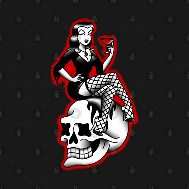 American Traditional Lowbrow Femme Fatale Horror Pin-up - Horror - T ...