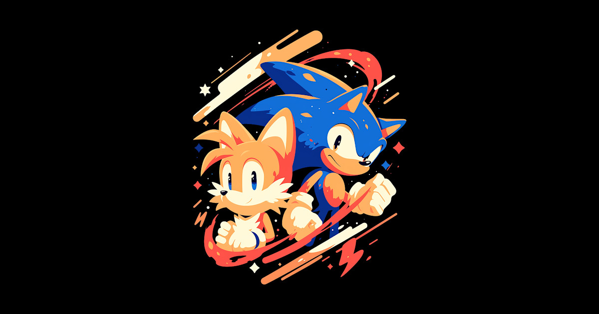 sonic and tails - Sonic - Sticker | TeePublic