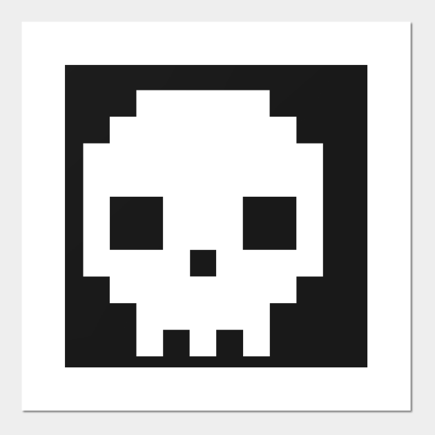 8 bit pixel skull - Skull - Posters and Art Prints | TeePublic