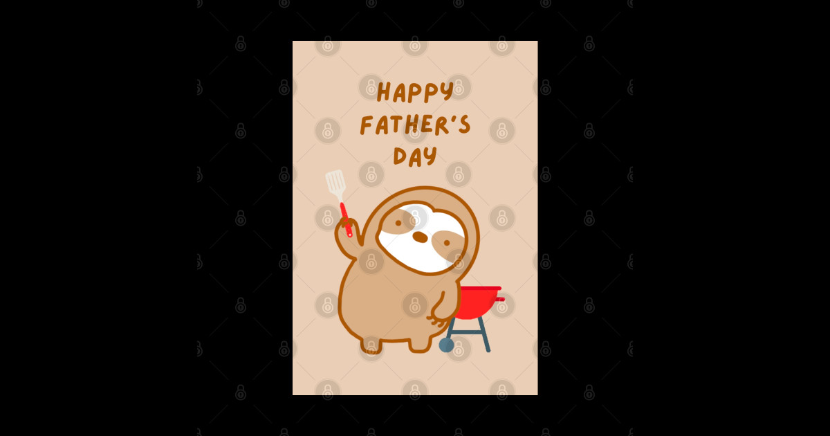 Happy Father’s Day Barbecue Sloth - Sloth - Magnet | TeePublic