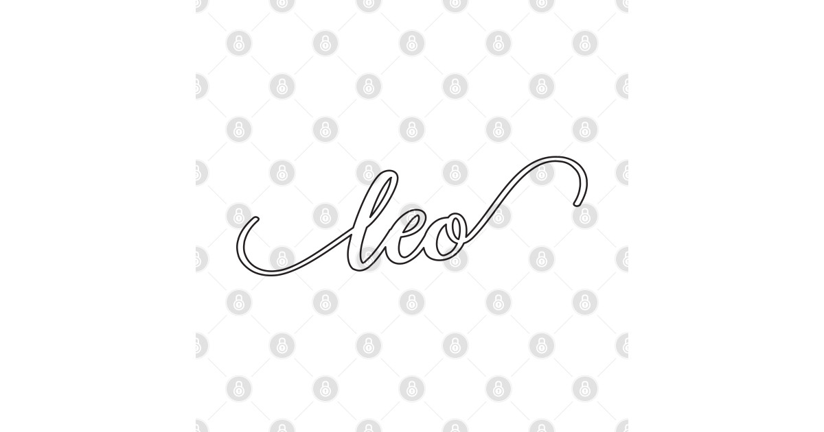 Leo Zodiac Script Sticker - Leo - T-Shirt | TeePublic