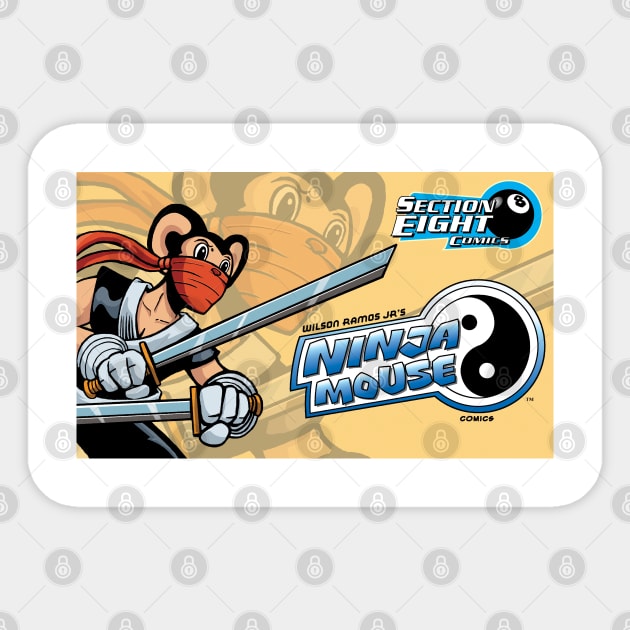 Ninja Mouse With logos - Ninja Mouse - Sticker | TeePublic