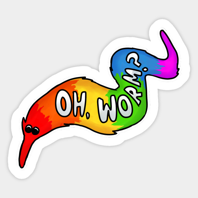 LGBTQ+ Gay Pride Worm on a String - Worm On A String - Sticker | TeePublic