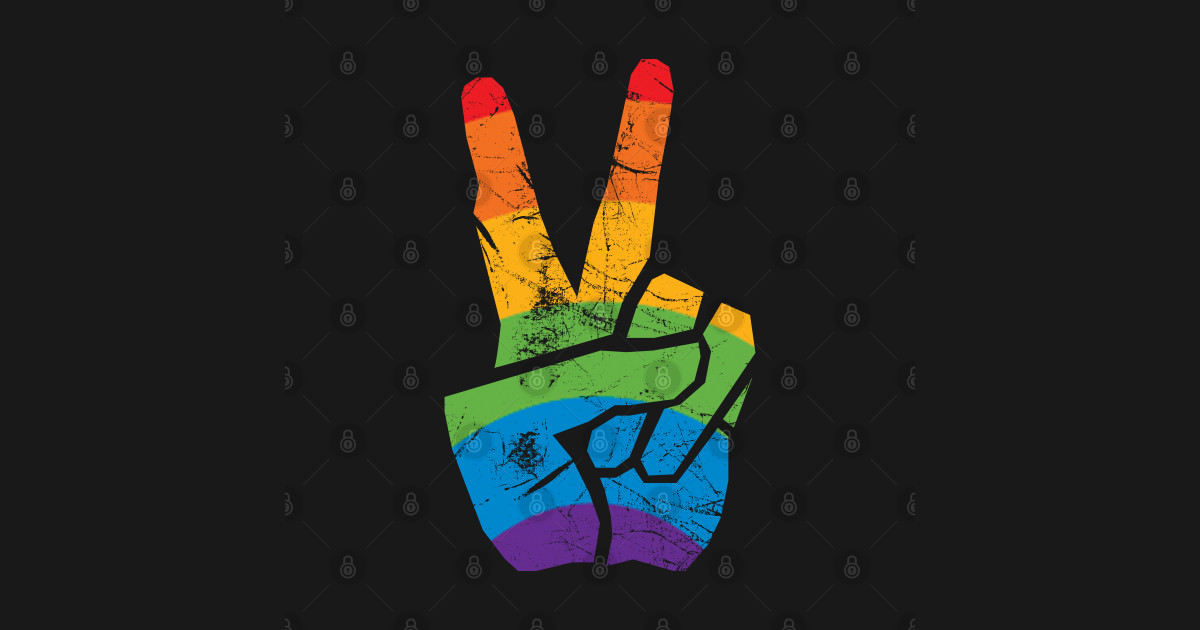 Gay Pride - Peace Sign - Gay Pride - T-Shirt | TeePublic