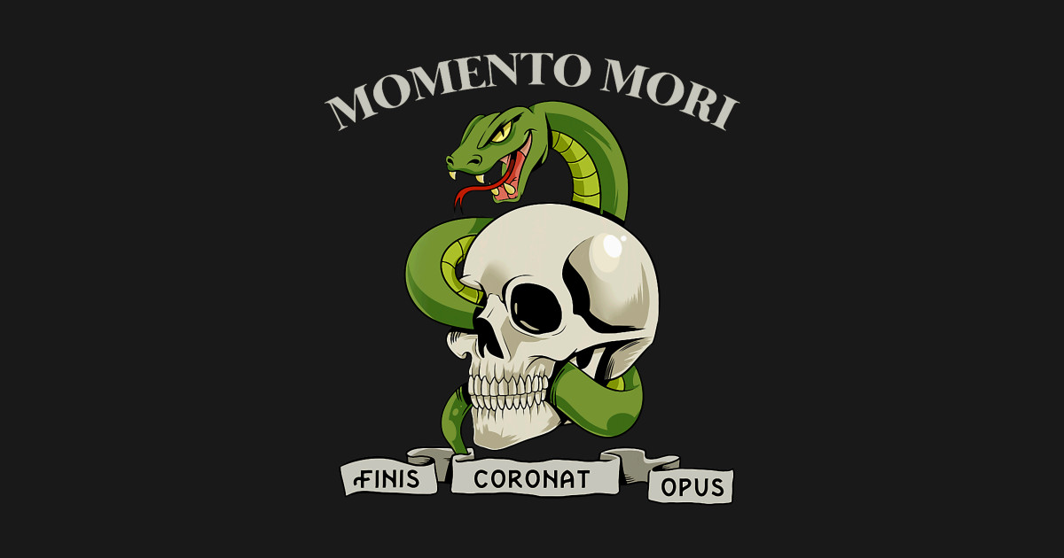 Latin Phrase Gothic Skull Snake Finis Coronat Opus Stoicism - Gothic ...
